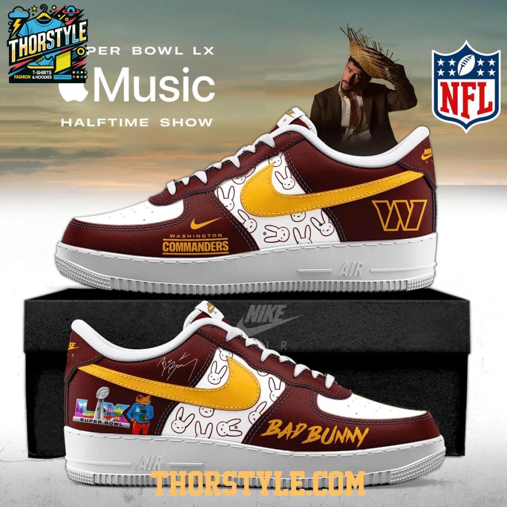 Washington Commanders Bad Bunny Super Bowl 2026 Air Force 1 Shoes ...
